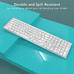 Acebaff Keyboard for Mac,Compatible Apple Keyboard with Large Keys,Full Size Computer Keyboards with 20 Multimedia Shortcut Keys, USB A/USB C Wired Keyboard for Apple Mac Pro/Mini,MacBook Pro/Air,iMac