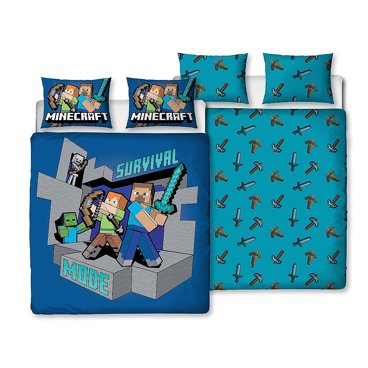 Minecraft Survive Double Duvet Cover and Pillowcase Set