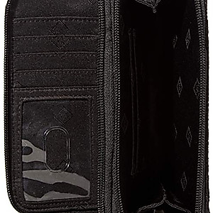 Vera Bradley Women's Microfiber All in One Crossbody Purse With RFID Protection, True Black, One Size