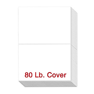 Blank Half Fold Greeting Cards - 8.5 x 5.5 Inch Heavyweight White Card Stock Paper - for Birthday, Wedding, Holiday, Anniversary Invitations, and All Occasions - Bulk Pack of 100 Cards