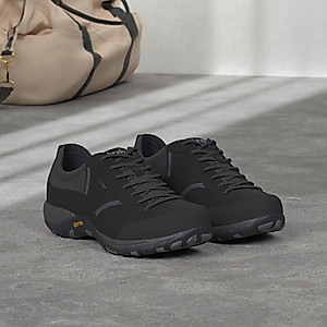 Dansko Paisley Waterproof Outdoor Sneakers for Women-Comfortable, Breathable Walking Shoes with Arch Support-Stain Resistant Sneakers with Slip-Resistant Rubber Outsole Black/Black Suede 6.5-7 M US