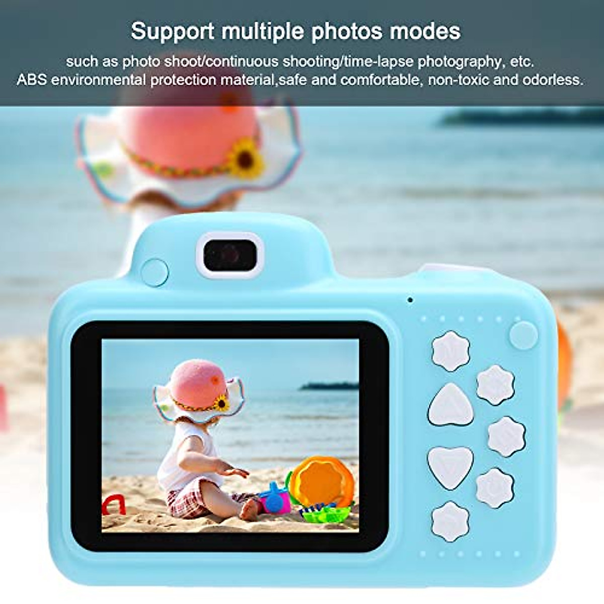 EBTOOLS 2.4in IPS Display Children Camera, 1080P High Definition Digital Camera Dual Lens Kids Camera Photography Video Toy Birthday Gift(Blue)