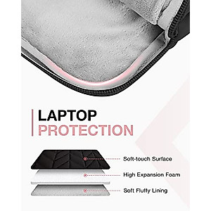 BAGSMART 13-14 inch Laptop Sleeve with Handle, Puffy Padded Laptop Case with Accessories Bag, MacBook Case Sleeve Fitted with MacBook Air Pro 13.3 inch 14 inch, Computer Sleeve Fitted with Dell,HP