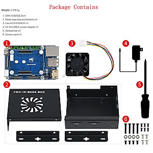 Mini-Computer Based on Raspberry Pi Compute Module 4 (NOT Included) with Mini IO Board Full Ver and Metal Case and Cooling Fan @XYGStudy (CM4-IO-BASE-BOX-B)