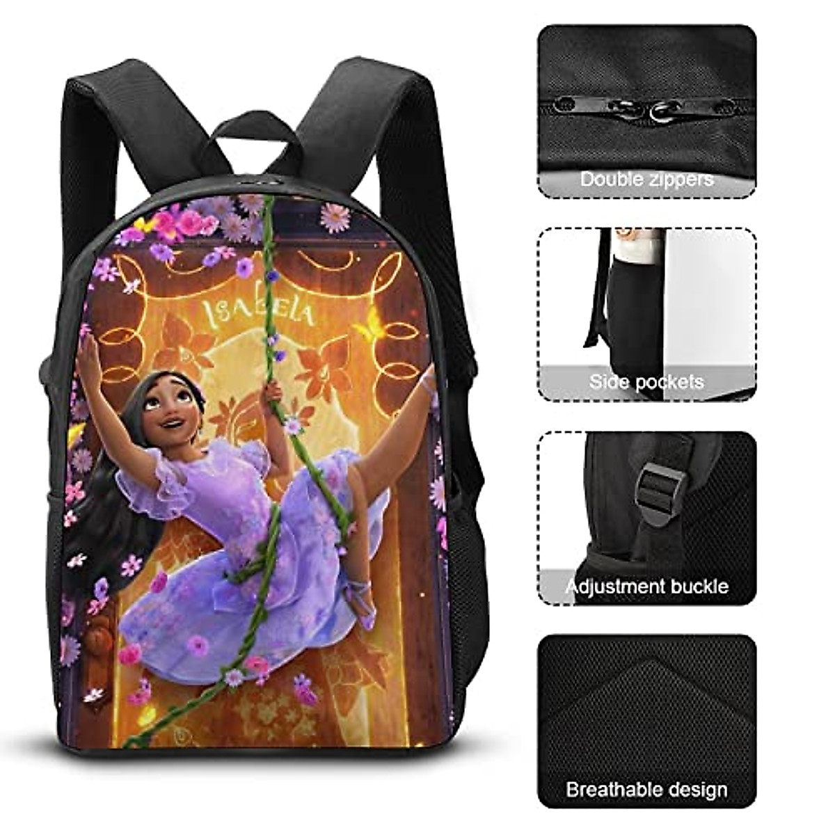 heurhdy Encanto Backpack Large Capacity Mirabel Encanto Bags Kids School Travel Fashion Bag 3d Prints Lightweight Bookbag for Boys Girls Blue Style3