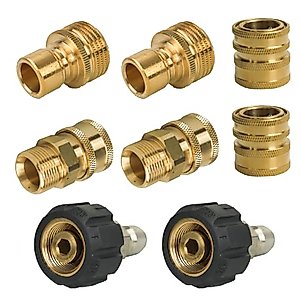 Xiny Tool Pressure Washer Adapter Set, Quick Disconnect Kit with M22 Metric Male Thread Quick Connector, M22 Swivel to 3/8'' Quick Connect, 3/4" to Quick Release, 8 Pack