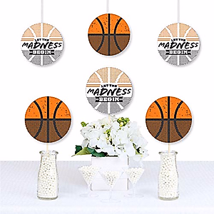 Big Dot of Happiness Basketball - Let The Madness Begin - Decorations DIY College Basketball Party Essentials - Set of 20