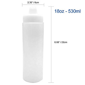 GARASANI 4 Hole Sauce Squeeze Condiment Bottles Dispenser (18oz - 530ml)