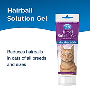 Pet-Ag Hairball Solution Gel Supplement for Cats - 3.5 oz - Helps Prevent and Reduce Hairballs in Cats 6 Months and Older