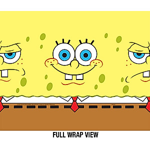 LOGOVISION Spongebob Official Dual Face Logo 24 oz Insulated Canteen Water Bottle, Leak Resistant, Vacuum Insulated Stainless Steel with Loop Cap, Black