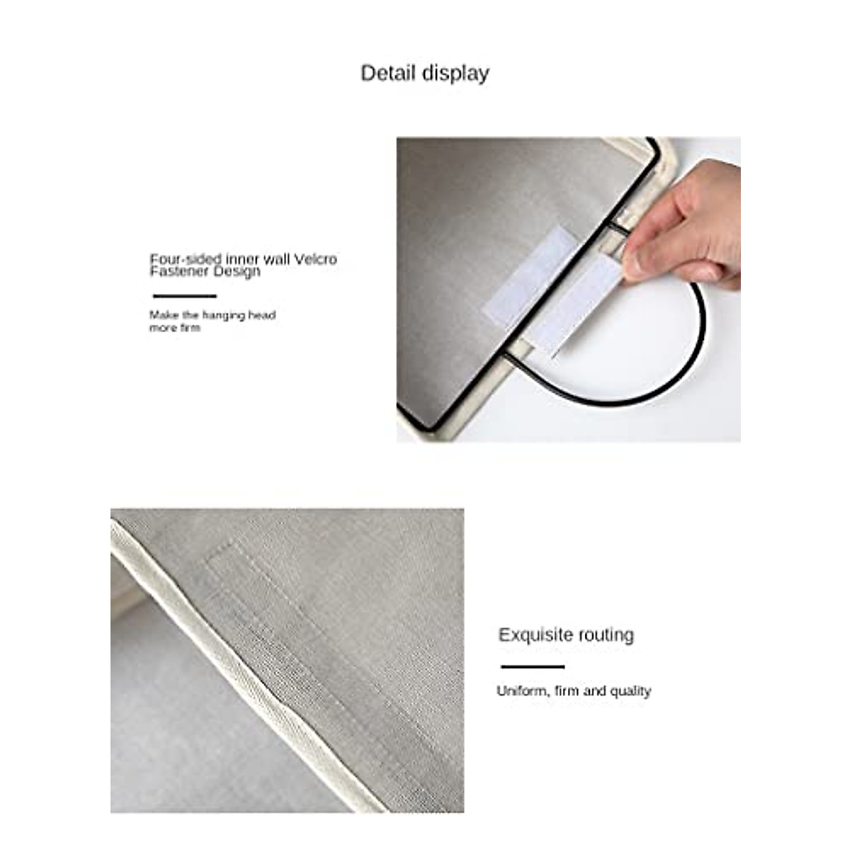 xinzhilei@Wall Hanging Storage Bag, Waterproof Over The Door Closet Organizer Hanging Pocket Linen Cotton Organizer Box Containers for Bedroom, Bathroom (Grey)