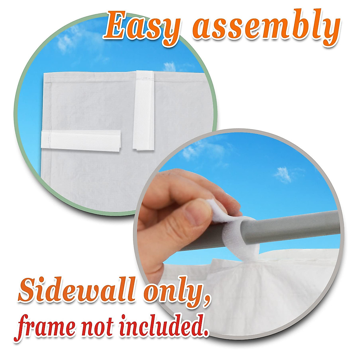 Strong Camel 10 x 20-Feet Carport Replacement Top Canopy Side Wall for Tent Top Garage Carport Shelter (Frame is not Included) (Side Wall)