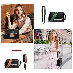 Synthetic Leather Straps Replacement Crossbody Bag Strap for Shoulder Handbags (Star Black)