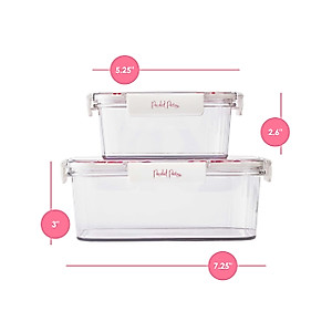 Packed Party BPA Free 2-Piece Food Storage Containers Set, Airtight, Leak-Proof, with Lids for Lunch, Meal Prep, or Leftovers (Small and Medium Containers)