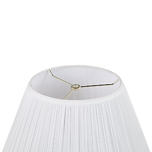 Aspen Creative 33138, Mushroom Shaped Pleated Traditional Spider Construction Lamp Shade, White, 7" Top x 17" Bottom x 13" Slant Height