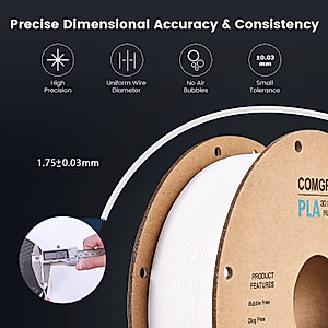 Comgrow PLA 3D Printer Filament Black and PLA 3D Printer Filament White