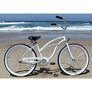 Firmstrong Urban Lady Single Speed Beach Cruiser Bicycle, 24-Inch, White