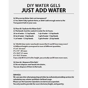 NOTCHIS 100,000 Clear Water Gel Beads for Vases, Tansparent Water Gel Beads for Vase Filler Beads, Candles, Wedding Christmas Centerpiece Floral Decorations