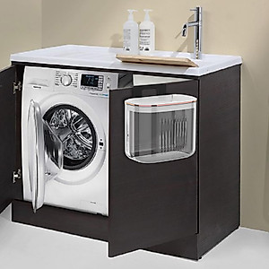 Wall Mounted Laundry Storage, Transparent Lint Holder Bin, Space-Saving Trash Container Hanging on Dryer, Washer or Wall Mount