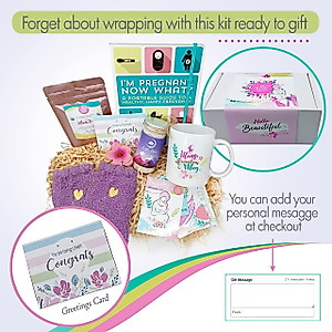 New Mom Gift Basket – 16-Pcs Congrats on Pregnancy Gift Basket for Mom to Be with Logbook, Affirmation Cards, Pregnancy Tea -1st Trimester Pregnancy Gifts, Pregnancy Care Package by SHE FEELS LOVED