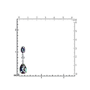 Silvershake 8.96ct. Mystic and White Topaz 925 Sterling Silver Drop Dangle Post Earrings