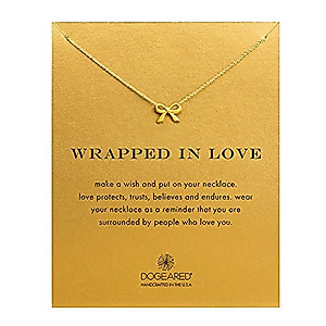 Gold Butterfly Bow Inspirational Necklace Gifts for Women Teen Girls Make a Wish Necklace Gifts with Gift Card for Birthday Christmas