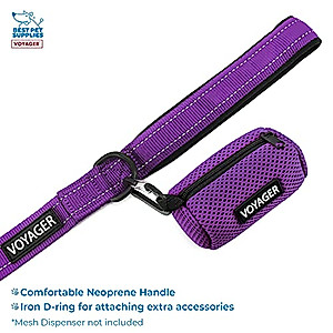 Voyager Step-in Air All Weather Mesh Harness and Reflective Dog 5 ft Leash Combo with Neoprene Handle, for Small, Medium and Large Breed Puppies by Best Pet Supplies - Purple, Small