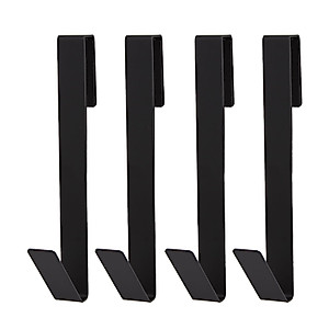 7 Inch Shower Door Hooks, 4 Packs Over The Door Towel Hooks for Bathrooms Extended Shower Hook, Heavy Duty Drilling-Free Shower Towel Rack for Frameless Glass Shower Door