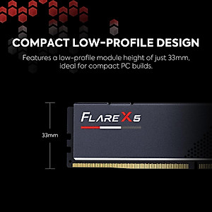 G.SKILL Flare X5 Series (AMD Expo) DDR5 RAM 64GB (2x32GB) 5200MT/s CL36-36-36-83 1.25V Desktop Computer Memory UDIMM - Matte Black (F5-5200J3636D32GX2-FX5)