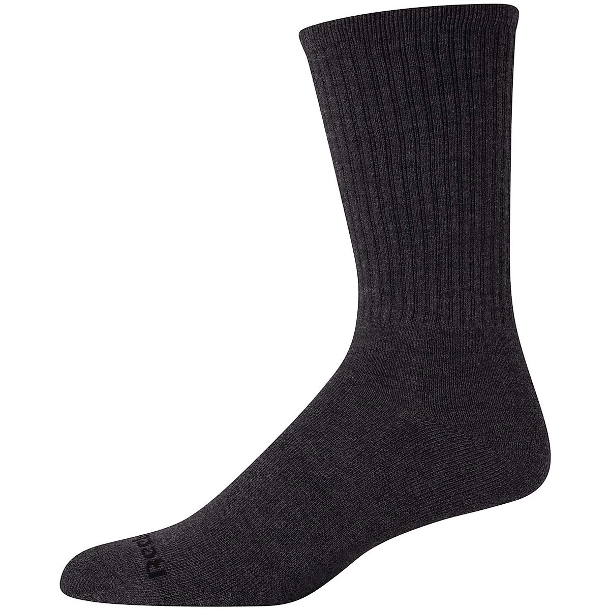 Reebok Men's Cushioned Comfort Athletic Performance High Crew Socks (5 Pack), Size 6-12.5, Lead Grey