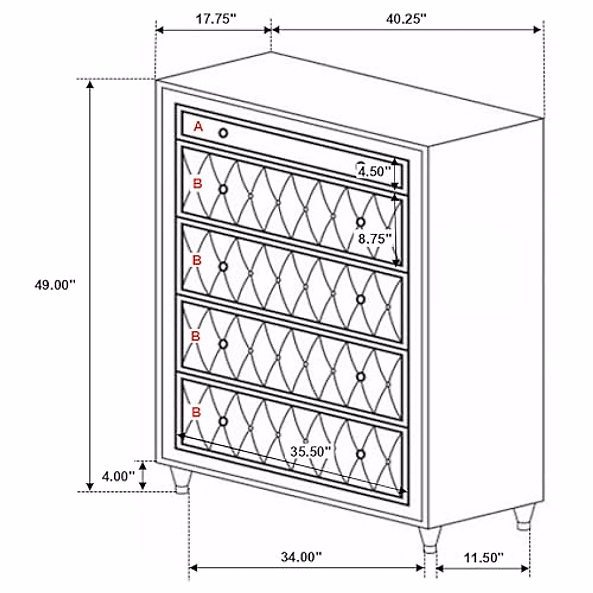 Coaster Home Furnishings Antonella Modern Classic 5-Piece Bedroom Set Velvet Upholstered Eastern King Size Panel Bed Frame 79-inch Headboard Ivory and Camel 223521KE-S5