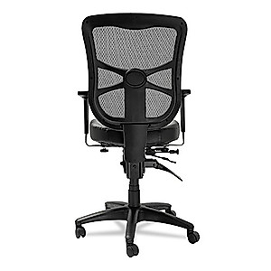 Alera EL4215 Elusion Series Mesh Mid-Back Multifunction Chair, Black Leather
