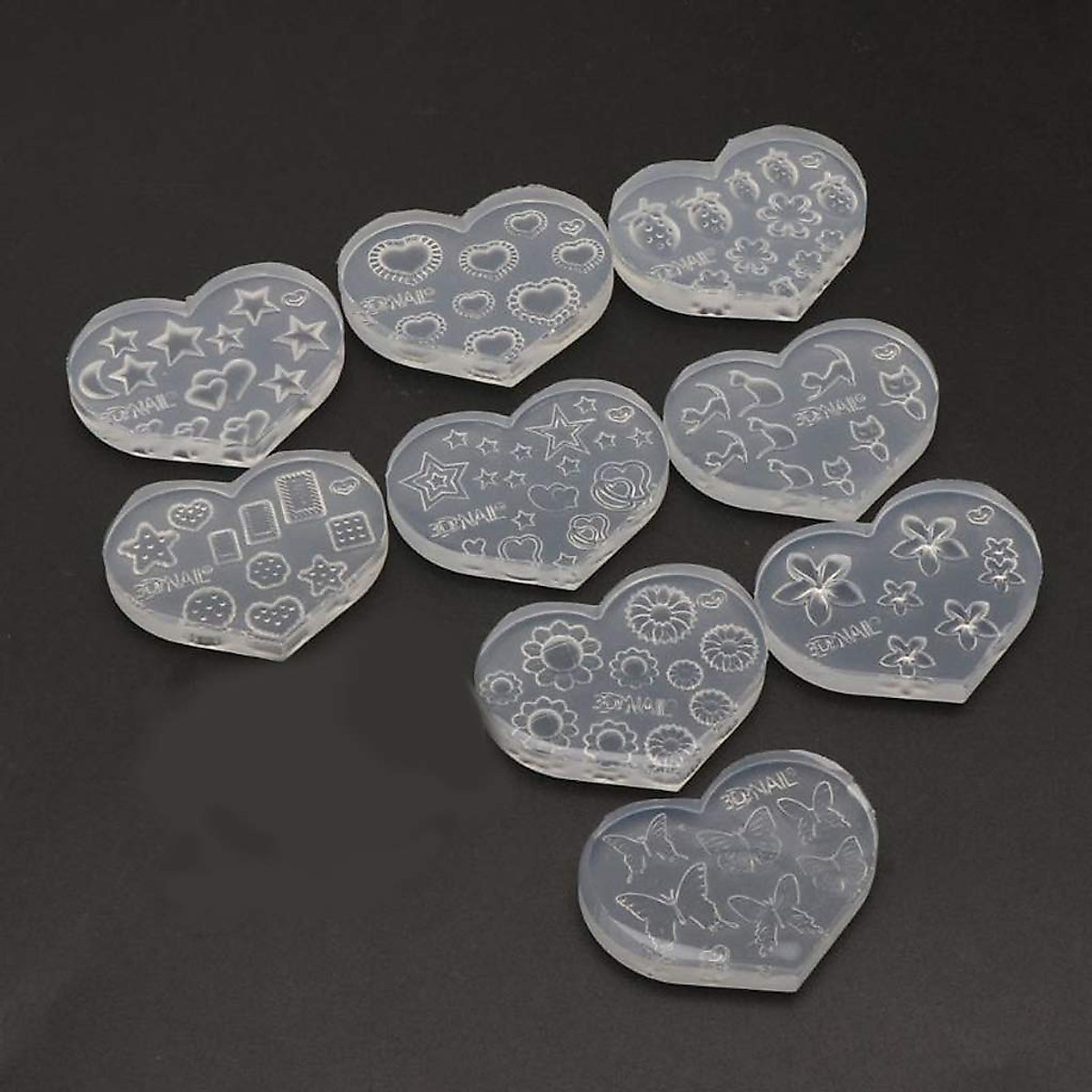 HELYZQ 28Pcs Mini Nail Art Silicone Mold Leaves Flower Animals Template Resin Molds Kit