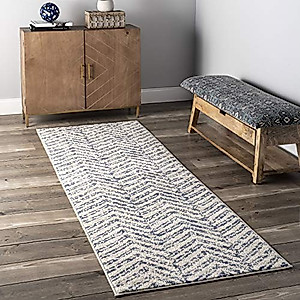nuLOOM Rosanne Geometric Runner Rug, 2' 6" x 10', Blue
