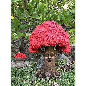 GlitZGlam Fairy Garden Miniature Tree: Mrs. Rose The Pink Rose Tree of Azar (9 Inch Tall) for The Garden Fairies and Gnomes - from The Beautiful Azarian Collection. A Fairy Garden Accessory