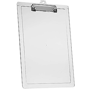 Acrimet 3 Pack Clipboard Letter Size A4 (13 3/8” x 9 7/16”) Low Profile Clip & Side Rulers, Durable Plastic for Office, School, Home Use - Clear Crystal Color