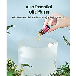 Pharata Humidifiers for Bedroom Large Room, 2.5L Cool Mist Humidifier with Essential Oil Diffuser, Top Fill Air Humidifier for Baby, Home, Plant, Ultrasonic Humidification for whole house, Auto Shut-Off, (White)