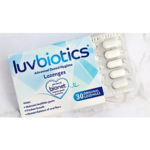Luv Biotics Original Mint Lozenges with Probiotics, Xylitol & Aloe Vera - 30 Lozenges