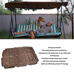 Swing Canopy Top Replacement with Premium 420D Silver Coated Oxford Fabric for Outdoor Garden, Waterproof Swing Chair Canopy for Yearround Use (Pssoppykpec1td7z-14)