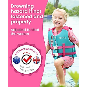 Zeraty Toddler Swim Vest Neoprene Kids Float Jacket Swimming Aid for Children with Adjustable Safety Strap Age 2-9+ Years/36-88Lbs