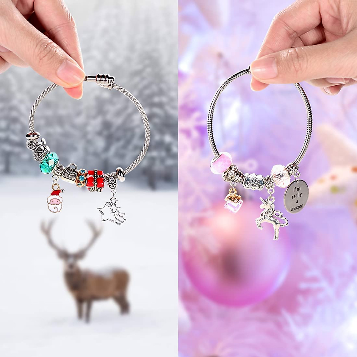 COO&KOO Charm Bracelet Making Kit, Jewelry Making Supplies Mermaid Unicorn Gifts for Teen Girls Crafts for Girls Ages 8-12