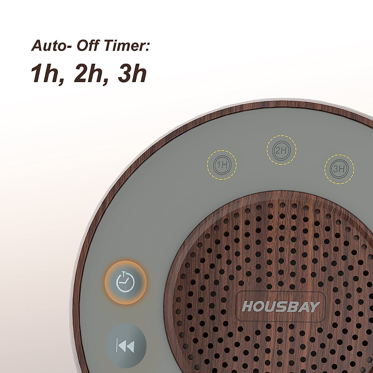 Housbay White Noise Machine with 31 High Fidelity Soothing Sounds, 5W High Power Loud Enough Speaker, Easy Volume Control, Sleep Timer, Sound Machine for Baby, Kids, Adults, Light Sleeper -Wood Grain