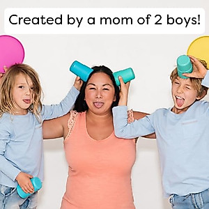 bobo&boo Plant-Based Cups for Kids – Melamine and BPA Free - Microwavable and Dishwasher Safe - Eco-Friendly Toddler Drinking Cup Set - TROPICAL 10oz