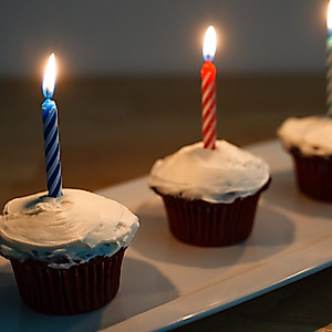 Chef Craft Classic Large Spiral Birthday Candle, 3 inches in Length 12 Piece Set