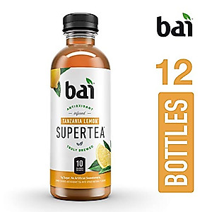 Bai Iced Tea, Tanzania Lemon, Antioxidant Infused Supertea, Crafted with Real Tea (Black Tea, White Tea), 18 Fluid Ounce Bottles, (Pack of 12)