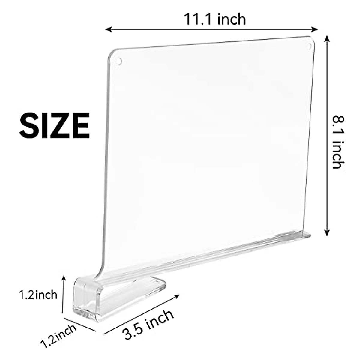 gbayle 10 PCS Acrylic Clear Closet Shelf Divider，Closet Organization for Wooden Shelving Suitable for Vertical Shelves Or Bedroom, Kitchen,Books,Towels and Hats, Purses Separators and Office