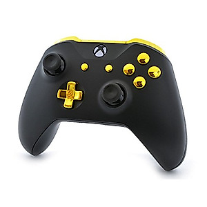 MODDEDZONE Custom Wireless UNMODDED Controller for Xbox One S/X and PC with Exclusive and Unique Designs - The Perfect Gaming Gift for Enthusiasts, Expertly Crafted in the USA - Black/Gold