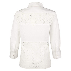 Tory Burch Women's Patchwork Eyelet Shirt Blouse NI 2