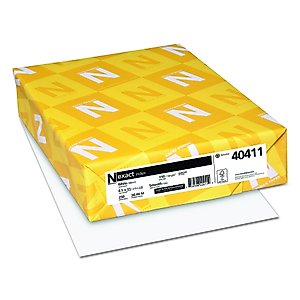 Wausau Paper Index Card Stock, 92 Brightness, 110 lb, Letter, White, 250 Sheets per Pack (49411)