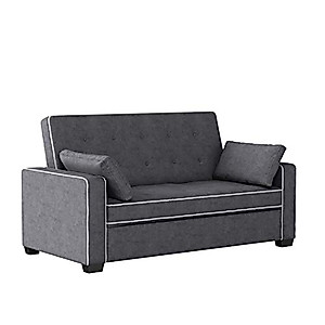 Serta Convertible Sofa, Charcoal